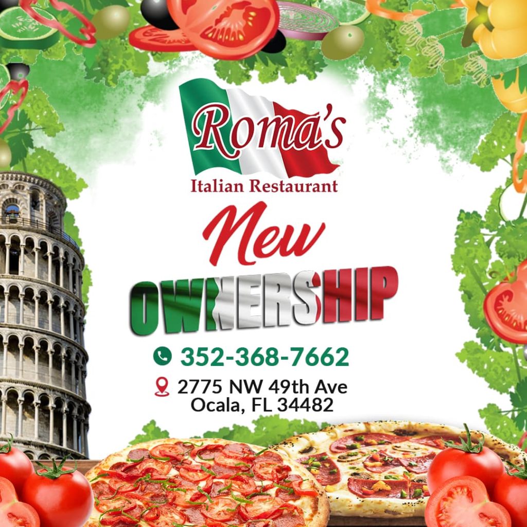 Ocala's Best Italian Restaurant is now open! - Roma's Italian Restaurant